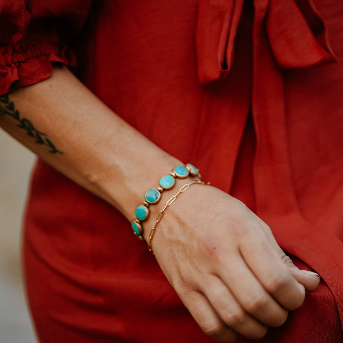 Faye Bracelet – Olive & Tweed